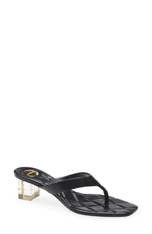 Saint Laurent Plexiglas Cassandre Heel Flip Flop - Nero