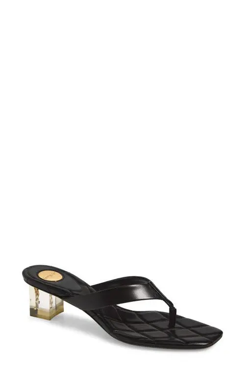 Saint Laurent Ice Heeled Flip Flop - Nero