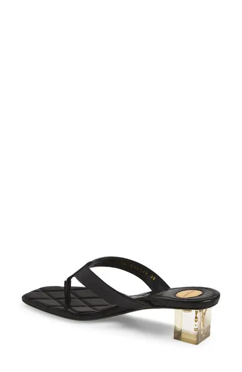 Saint Laurent Plexiglas Cassandre Heel Flip Flop - Nero
