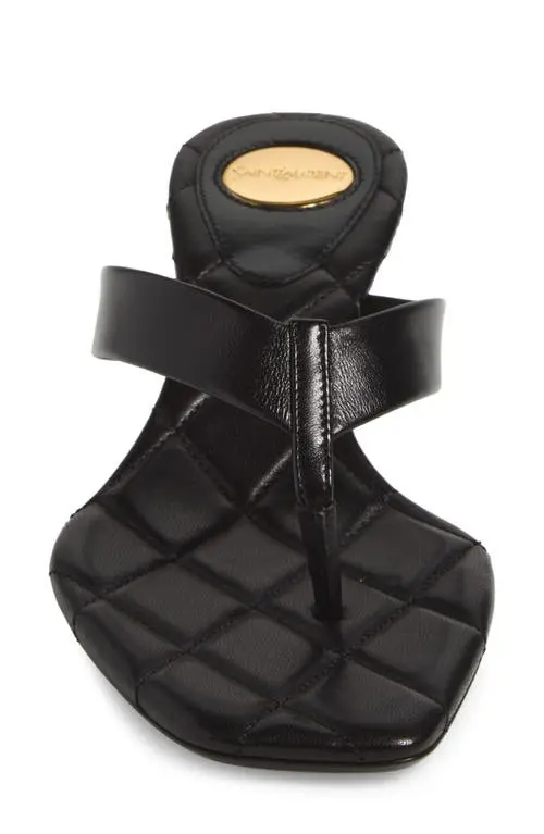 Saint Laurent Plexiglas Cassandre Heel Flip Flop - Nero