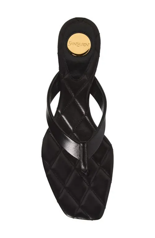 Saint Laurent Plexiglas Cassandre Heel Flip Flop - Nero