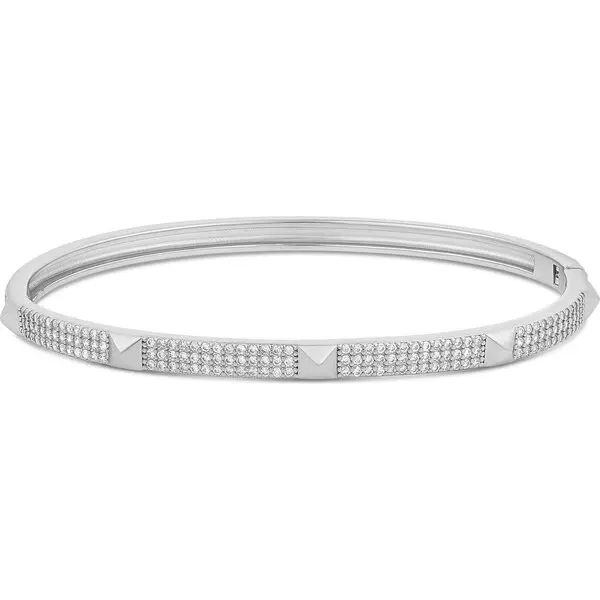 SHYMI Pave Studded 3-row Bangle - Silver