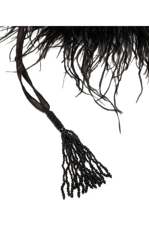FRANCES VALENTINE Faux Feather Satin Bag