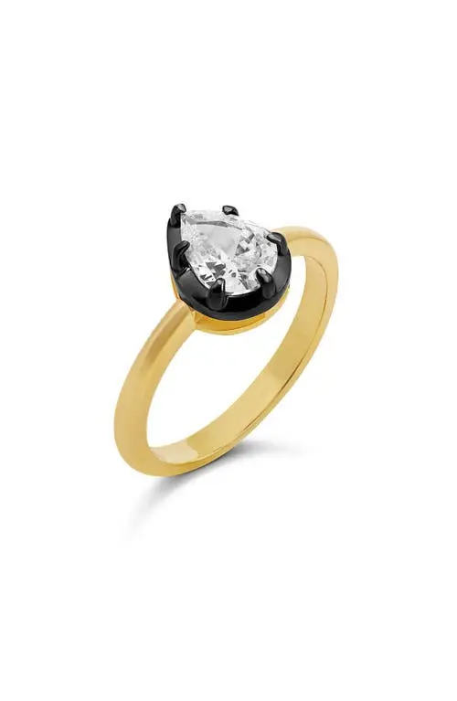 SHYMI Pear Solitaire Ring - Gold