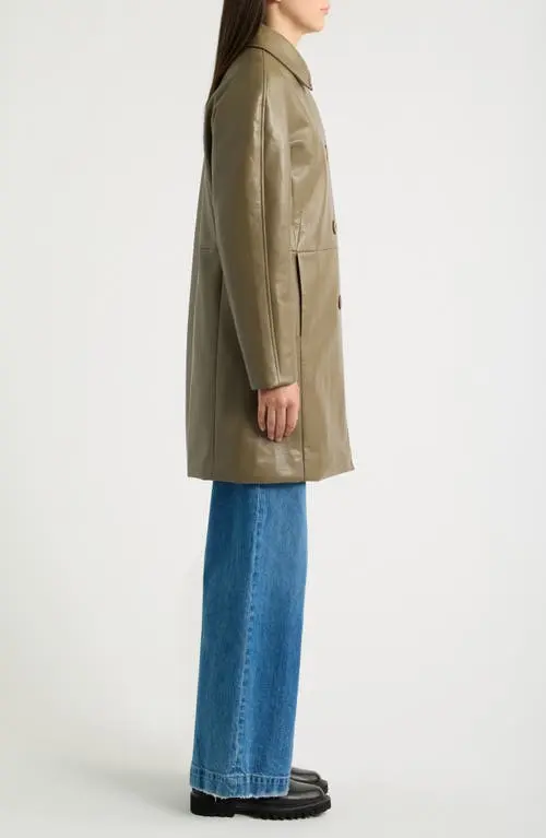 Bernardo Recycled Leather Jacket - Muted Khaki