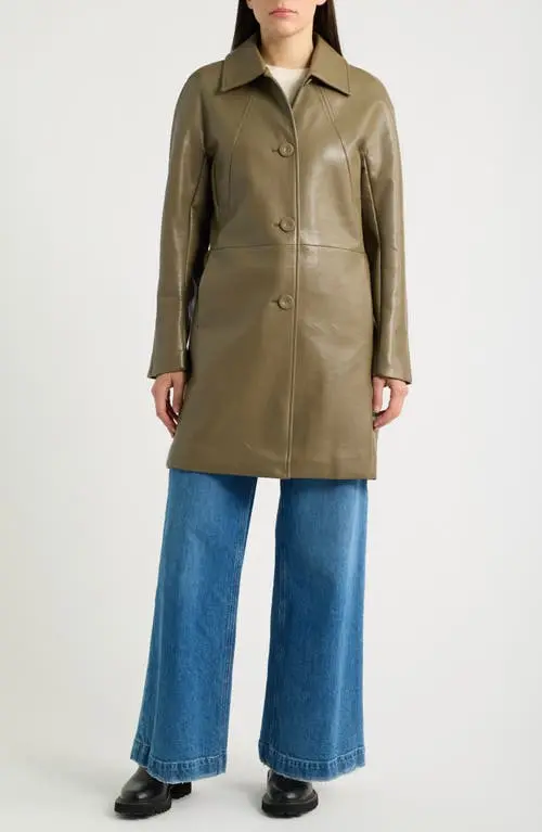 Bernardo Recycled Leather Jacket - Muted Khaki