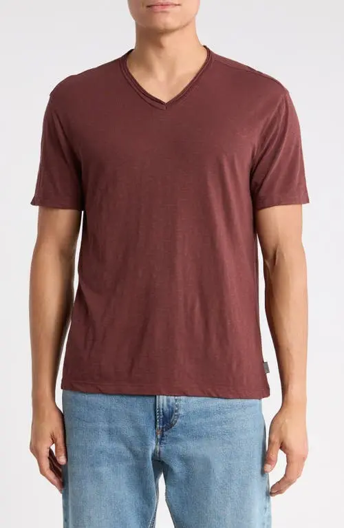 John Varvatos Miles Slub Organic Cotton V-neck T-shirt - Pruce