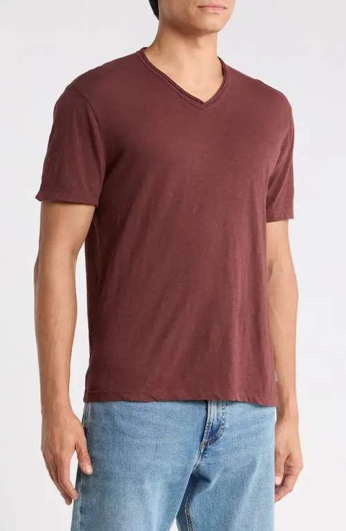 John Varvatos Miles Slub Organic Cotton V-neck T-shirt - Pruce