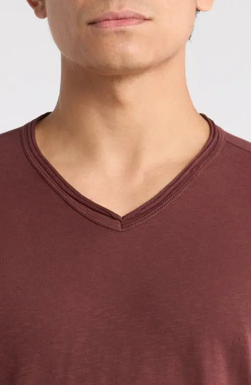 John Varvatos Miles Slub Organic Cotton V-neck T-shirt - Pruce