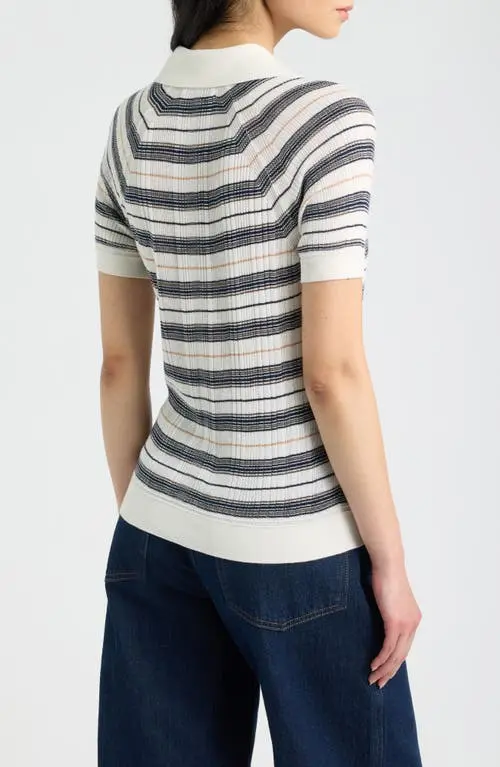 Rag & Bone Teresa Striped Silk Blend Polo