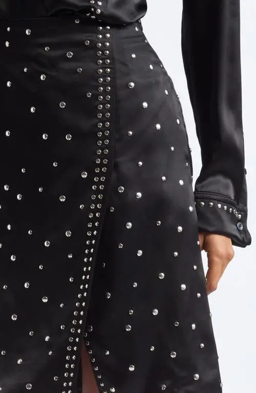 WALES BONNER Cosmic Studded Faux Wrap Midi Skirt