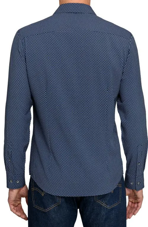 W.R.K Slim Fit Geometric Print Performance Button-up Shirt