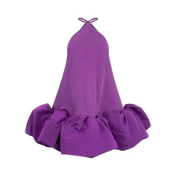 Balenciaga Halter Balloon Dress - Purple