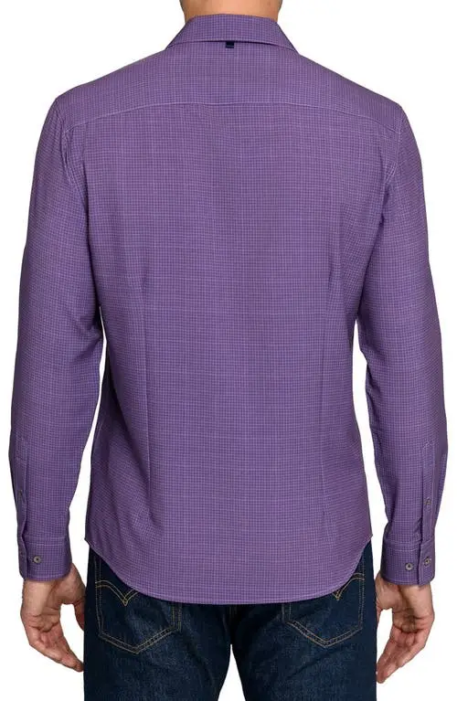 W.R.K Slim Fit Square Geo Print Performance Button-up Shirt