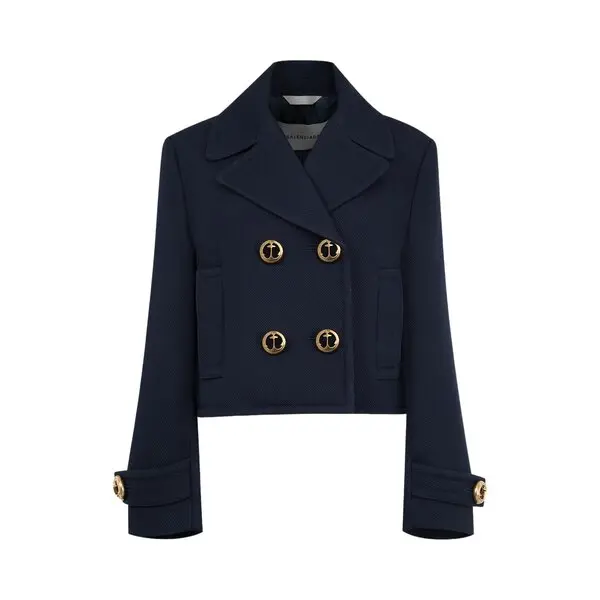 Balenciaga Cropped Peacoat 'navy