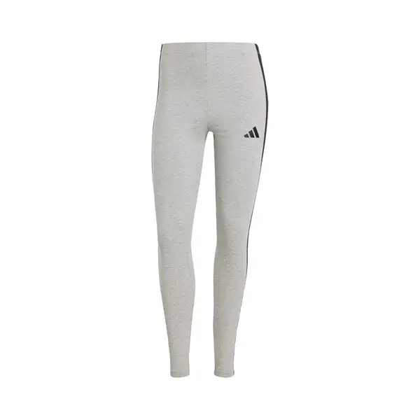 Adidas Essentials 3-stripes Cotton Leggings 'medium Heather / Black