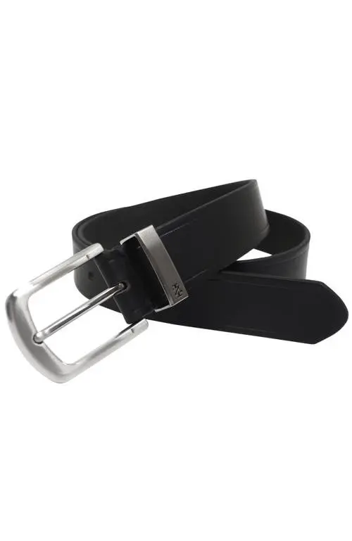 IZOD Leather Jean Belt With Metal Keeper - Black