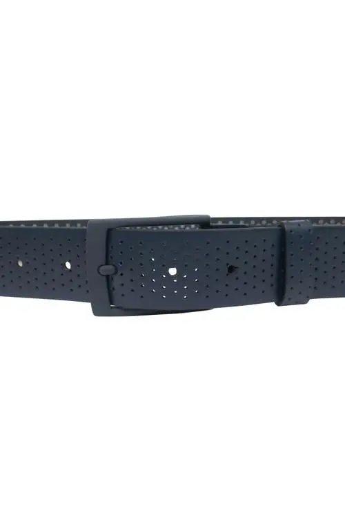 IZOD Comfort Stretch Perforated Leather Golf Belt - Navy