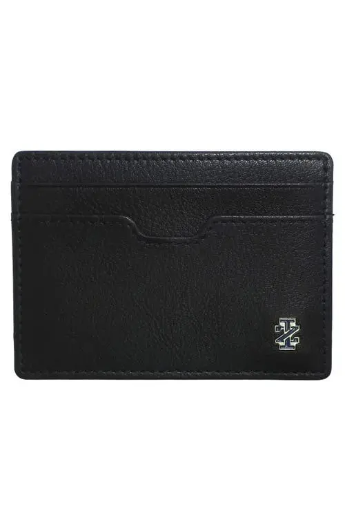 IZOD Genuine Leather Id Wallet With Epoxy Logo - Black