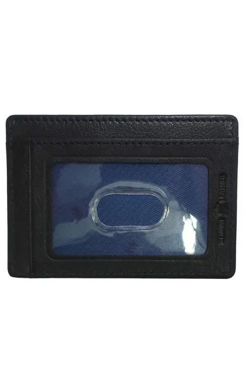IZOD Genuine Leather Id Wallet With Epoxy Logo
