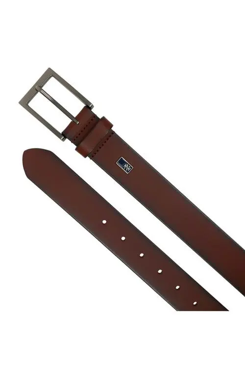IZOD Genuine Leather Belt With Matte Brushed Gunmetal Hardware