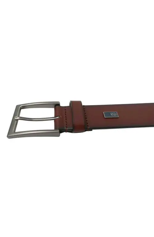 IZOD Genuine Leather Belt With Matte Brushed Gunmetal Hardware
