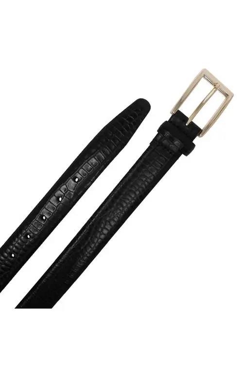 Brooks Brothers Crocodile Embossed Leather Belt