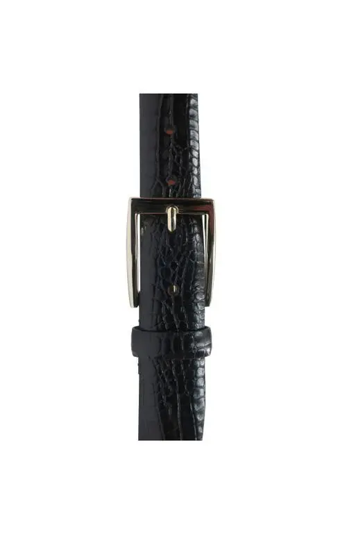 Brooks Brothers Crocodile Embossed Leather Belt