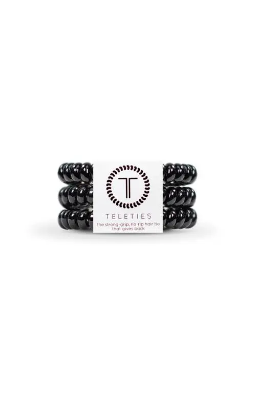 TELETIES Spiral Hair Ties - Jet Black