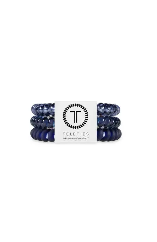 TELETIES Spiral Hair Ties - Nightfall Navy