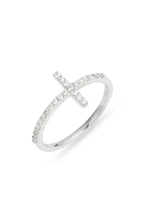 Meira T 14k Diamond Cross Ring