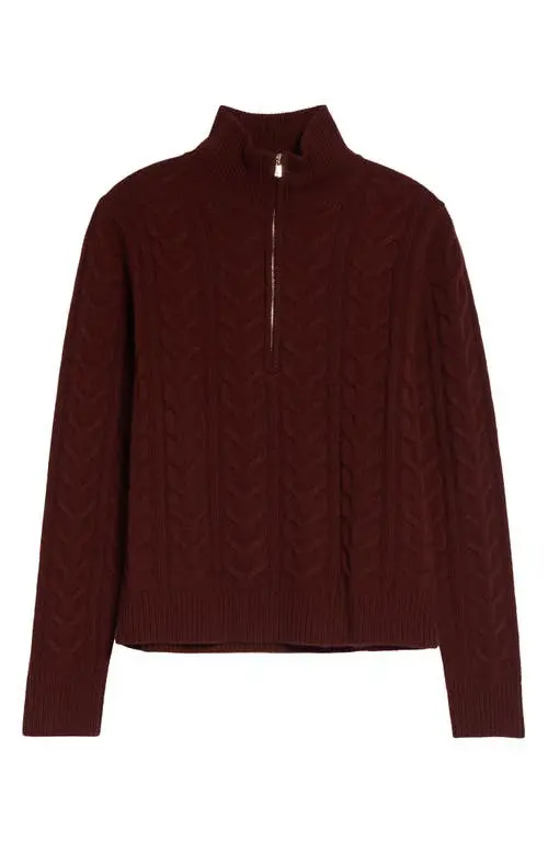 Max Mara Libero Cable Knit Cashmere Quarter Zip Sweater