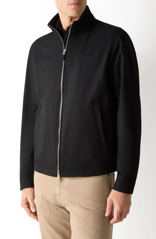 Zegna Stand Collar Lightweight Jacket - Black
