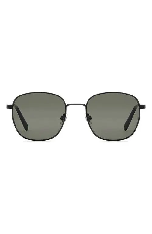 Fossil 53mm Square Sunglasses - Matte Black/brown