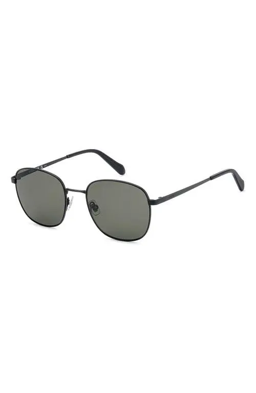 Fossil 53mm Square Sunglasses - Matte Black/brown