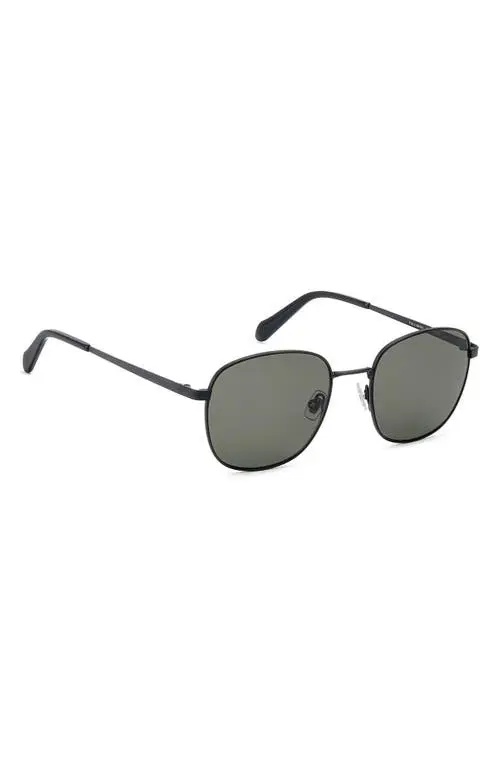 Fossil 53mm Square Sunglasses - Matte Black/brown