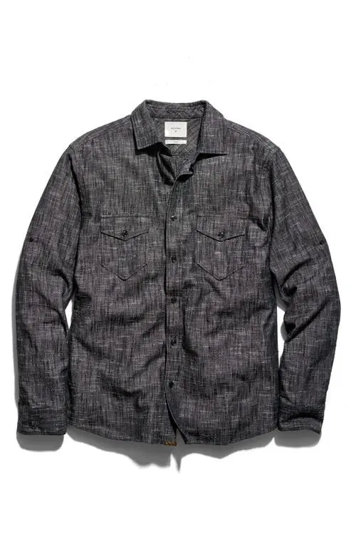 Billy Reid Scout Slub Cotton Button-up Shirt - Asphalt