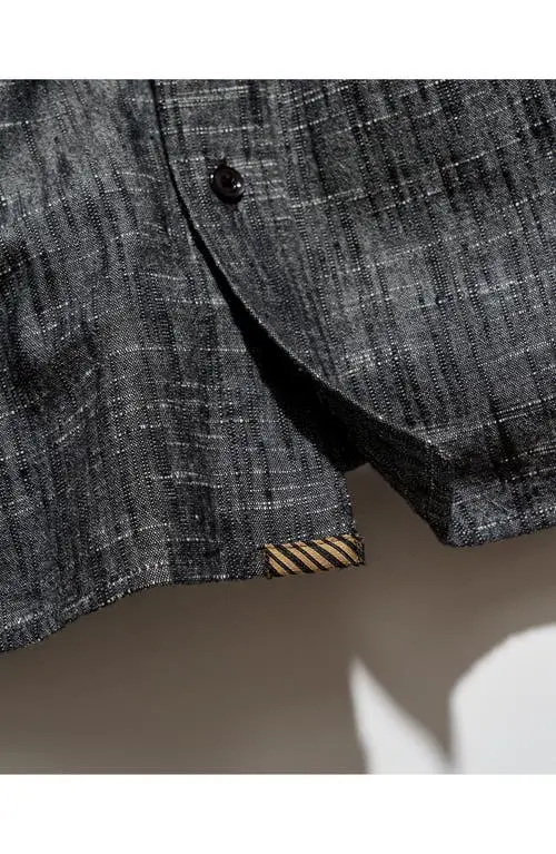 Billy Reid Scout Slub Cotton Button-up Shirt - Asphalt