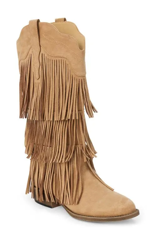 Matisse Saloon Fringe Boot - Natural