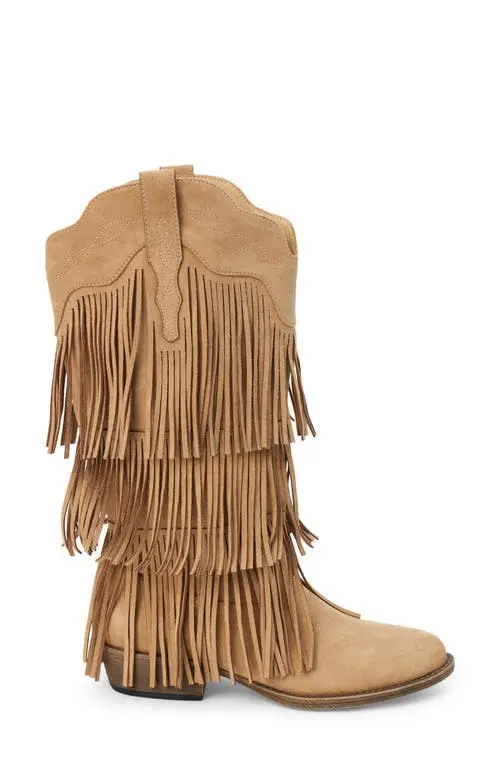 Matisse Saloon Fringe Boot - Natural