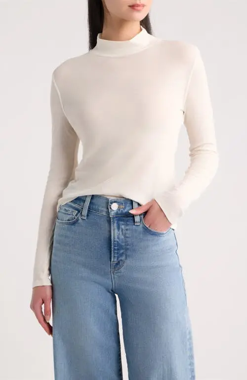 FRAME The Shadow" Turtleneck Top - Cream