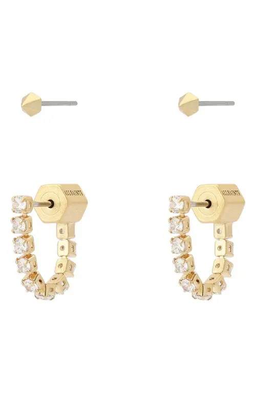 ALLSAINTS Front-back Stud Earrings Set - Crystal