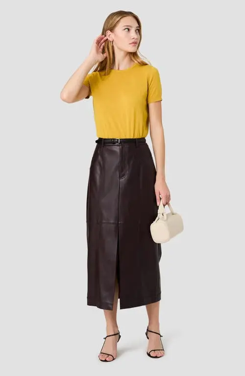 French Connection Madeline Faux Leather Midi Skirt
