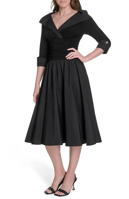 JESSICA HOWARD Rhinestone Cuff Fit & Flare Cocktail Dress