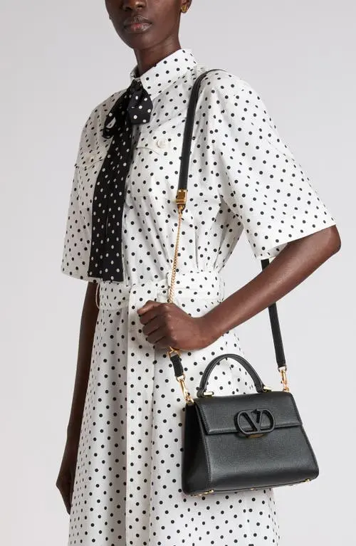 Valentino Garavani V-sling Logo Top Handle Leather Bag