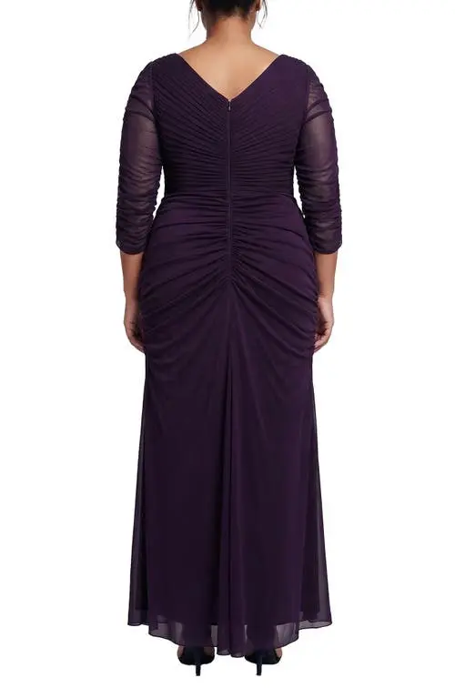 Alex Evenings Pleated Chiffon Gown