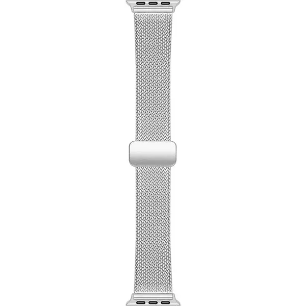 POSH TECH Stainless Steel Mesh Apple Watch Band With Safety Clasp - Silver