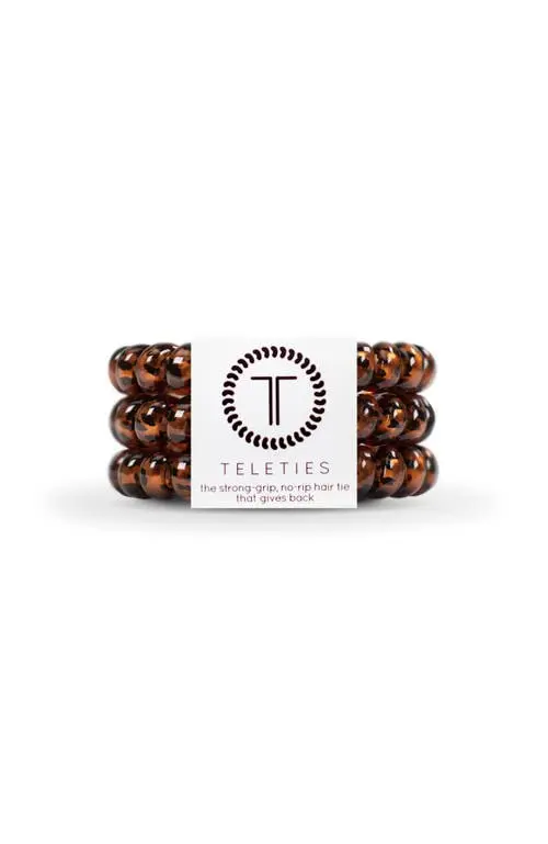 TELETIES Spiral Hair Ties - Tortoise