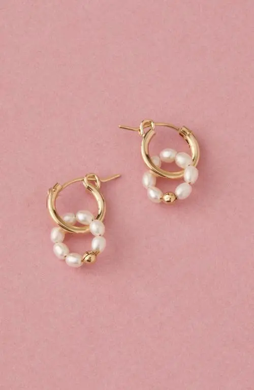 SET & STONES Pearl Halo Hoop Earrings