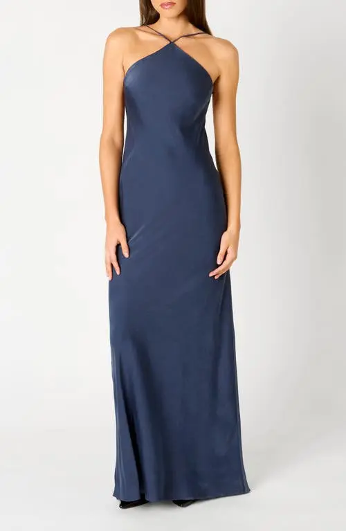 NIA Kelton Cowl Back Satin Gown